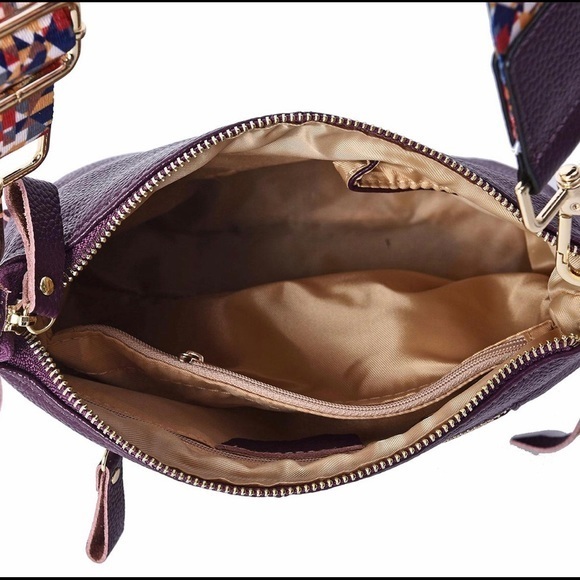Bags | Genuine Soft Purple Leather Handbag Guitar Strap | Poshmark